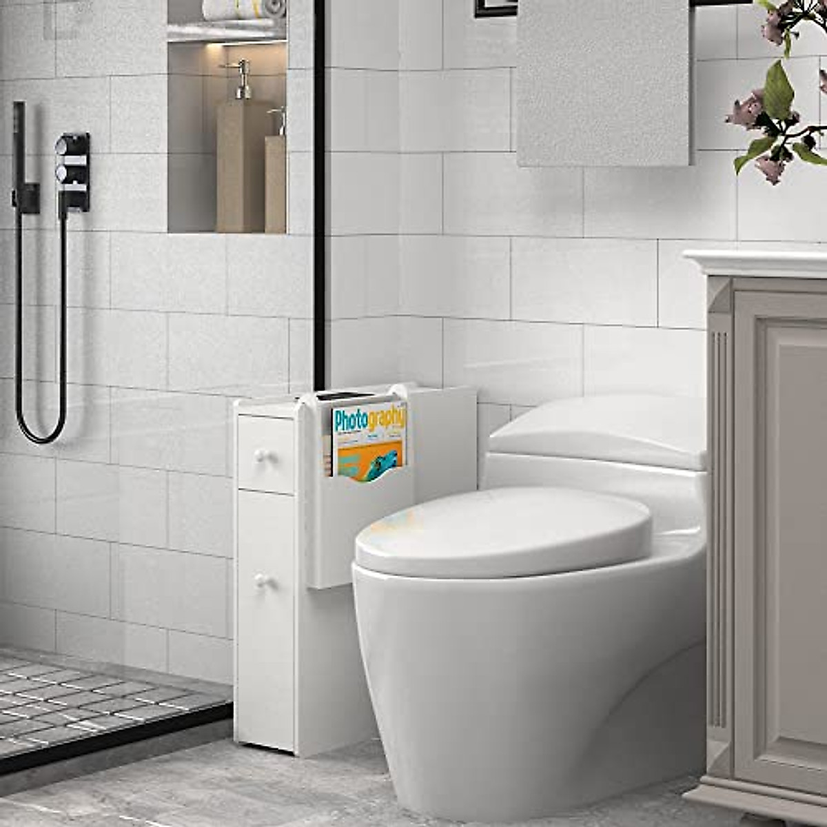 Organizedlife Freestanding Bathroom Cabinet, Wooden Floor Cabinet Toilet, Paper Holder Organizer, Toilet Paper Holder, Corner Cabinet Without Assembly