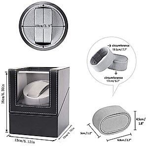 Aokelily Automatic Single Watch Winder, in Wood Shell and Black Leather/Carbon Fiber Leather, Japanese Motor