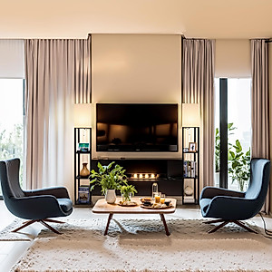 SHINE HAI 3-in-1 Shelf Floor Lamp with 2 USB Ports and 1 Power Outlet, 3-Tiered LED Shelf Floor Lamp, Shelf & Storage & LED Floor Lamp Combination, Modern Standing Light for Living Room, Bedroom