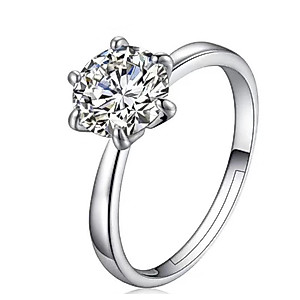 Bynetta Women 3 Pairs Jewelry Set 925 Sterling Silver Chain Necklace Earrings and Ring for Women for Party (3 Pcs White Gold)