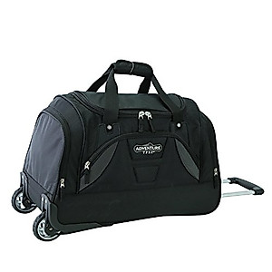TPRC Adventure Rip-Stop Upright Rolling Duffel Bag, Black, 21 Inch