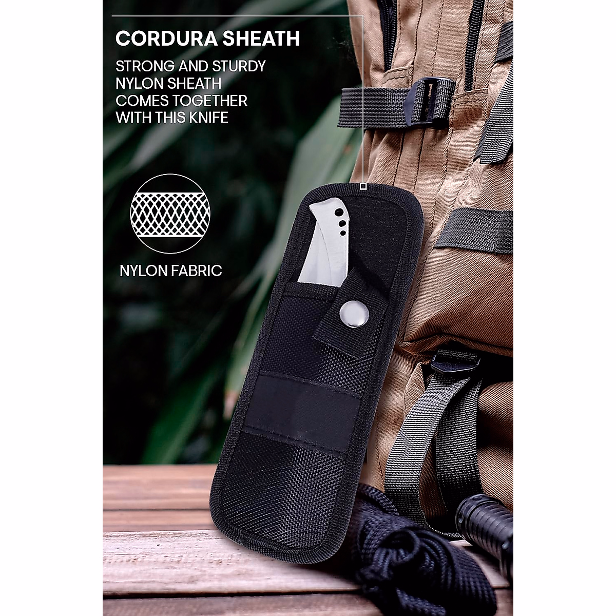 Long Blade Folding Knife - Sharp Hunting Hiking Camping Tactical Survival Work Knives for Men Women - Foldable Large Knife with Rosewood Handle - Fits any Knife Sharpener - Father s Day Gifts 4172