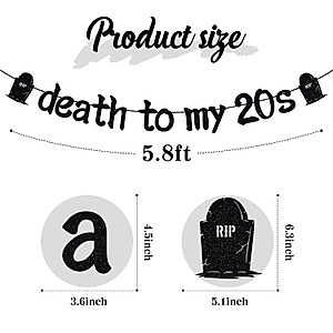 Death To My 20s Banner, Rip Twenties, Cheers to 30 Years, Tombstone Theme 30th Birthday Party Decorations Supplies