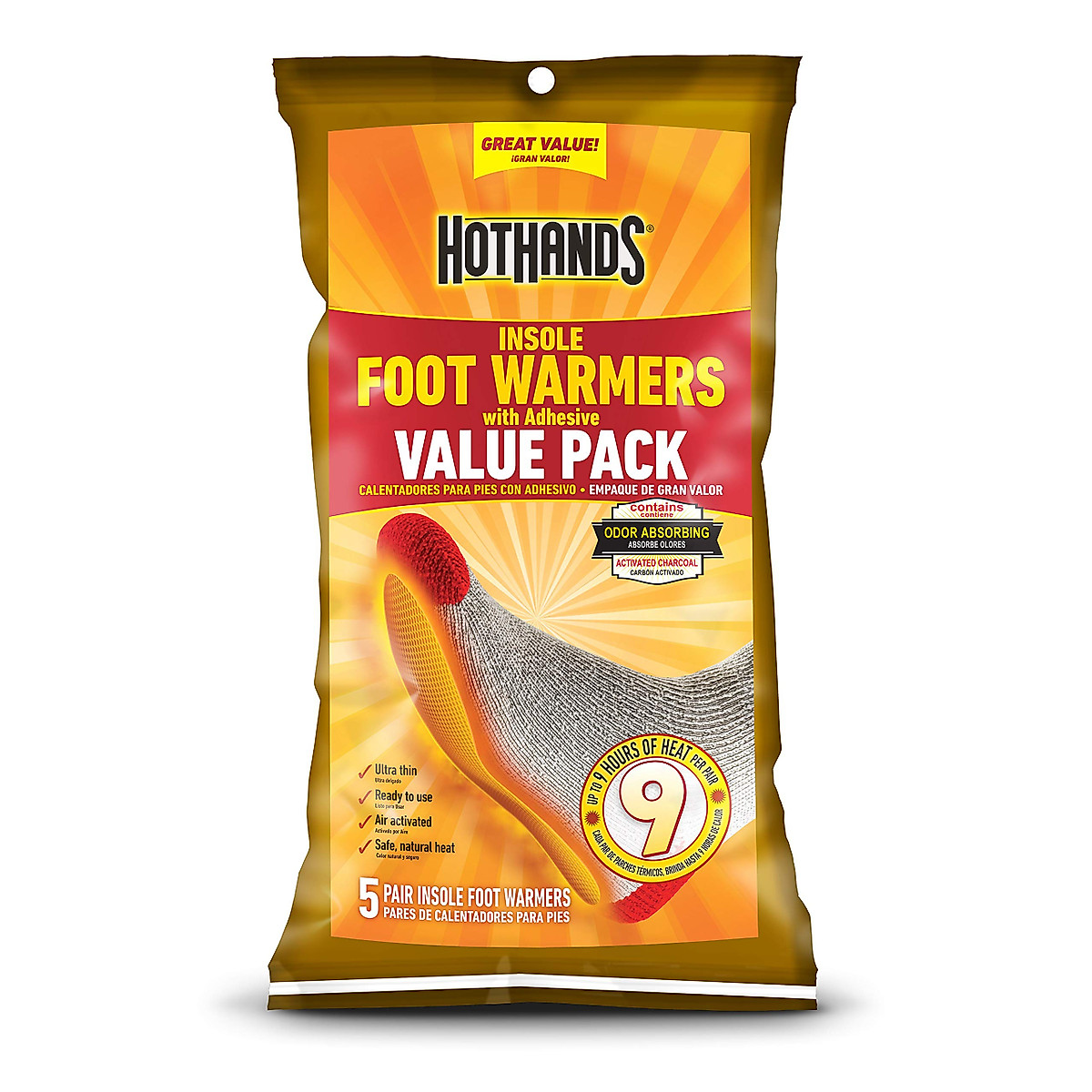 Hothands Insole Foot Warmer -Individually Packed - 10 pairs