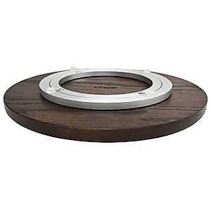 Lazy Susan Wooden 12 inch Solid Oak Tabletop, Non-Skid Pantry Kitchen Turntable, Use for Spices, Medications, Cheese Board, Cabinet Organizer Rotates Smoothly (Natural Oak)