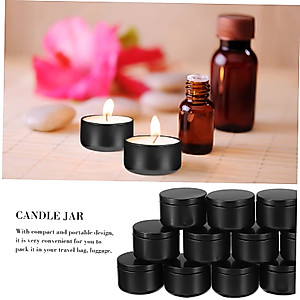ULDIGI 12pcs Black Aluminum Candle Tins - Round, 8 Oz, Compact & Portable, Ideal for Travel, Storage & DIY Candle Making