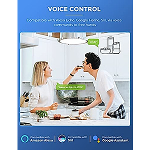 LOHAS Smart Light Bulb Work with Alexa, Google Home & Siri, A19 WiFi LED Bulb Daylight 5000K, 9W 60W Equivalent, Dimmable, 850LM