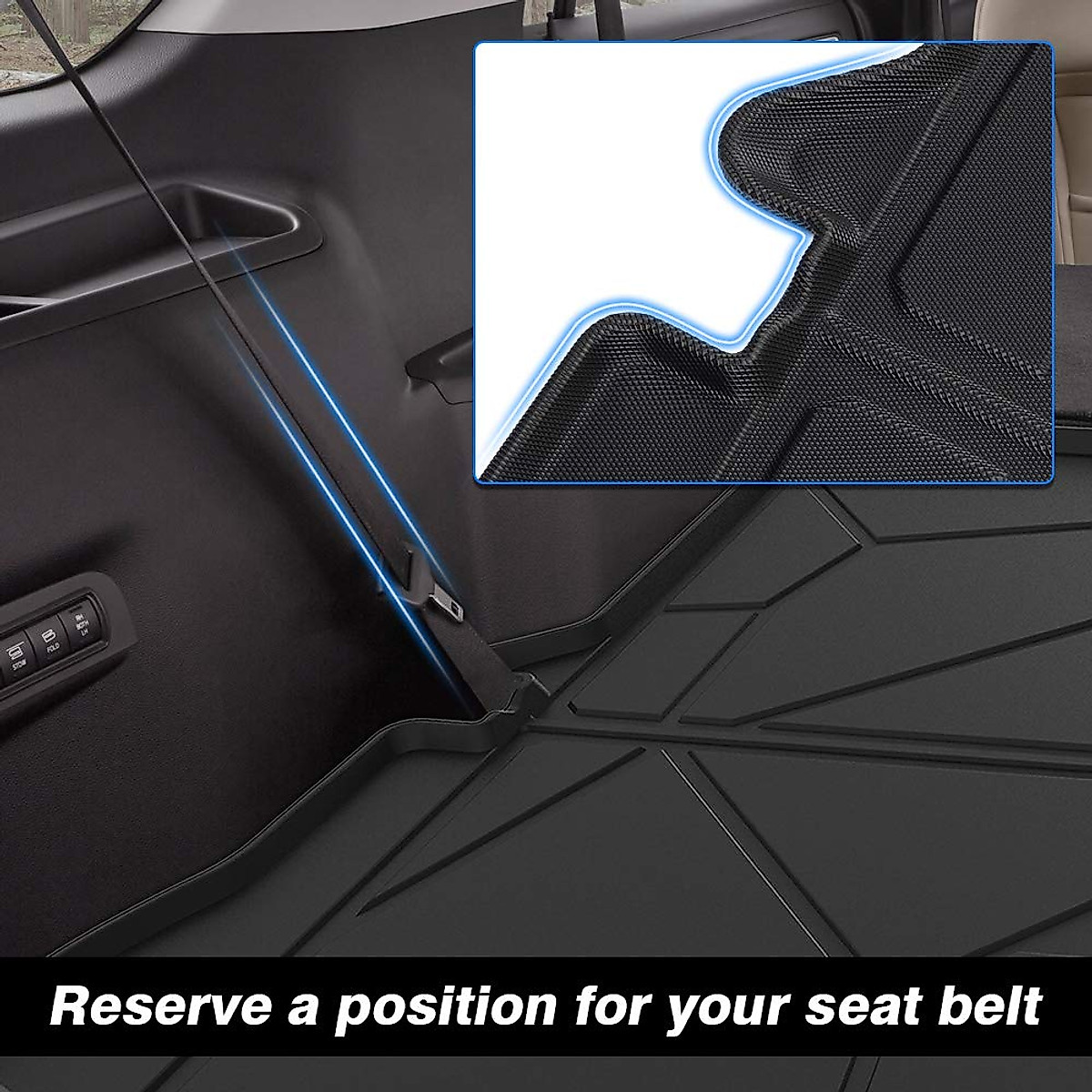 KUST Cargo Mat for 2011-2019 Ford Explorer Cargo Liner All Weather Trunk Floor Mat Black TPO Non-Slip