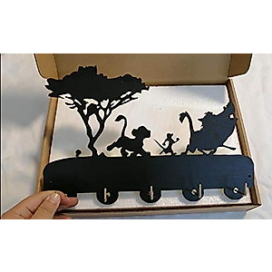 Hakuna Matata Wood Key Holder, Batman Key Rack, Sweet Home Hook Hanger and Multiple Personalized Design Key Rack for Home, Entryway, Living Room, Bathroom, Kitchen (Hakuna Matata)