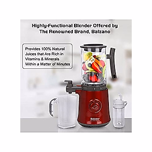 Balzano Yoga Blender/Smoothie Maker/Juicer/Soup Maker with Auto Seed Separation and Immunity Booster - Metalic Red, Compact