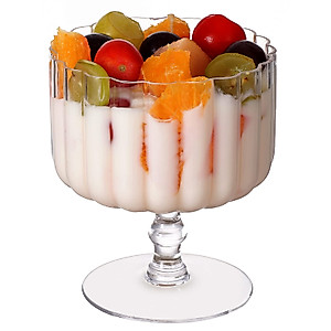 G Ribbed Dessert Bowl 18 oz set of 4 Ice Cream Bowls Large Serving Sundae Fruit Salad Pudding Snack Smoothie Trifle Cereal Nuts Yogurt