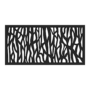 Barrette Outdoor Living 73030564 Sprig Decorative Screen Panel, Black