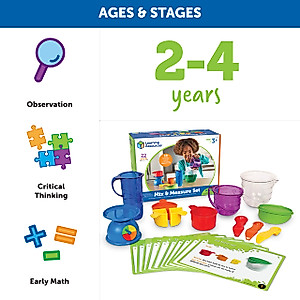 Learning Resources Mix And Measure Activity Set, 22 Pieces, Ages 3+,Experiment Mixing Tools, Science Toys for Kids,Science Experiments