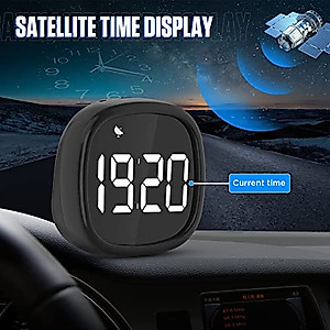 RALBIL Digital GPS Speedometer MPH - Multifunction Car HUD Head Up Display with Fatigue Driving Alarm, Overspeed Alarm and Speed Unit Switching KM/H or MPH for All Vehicle