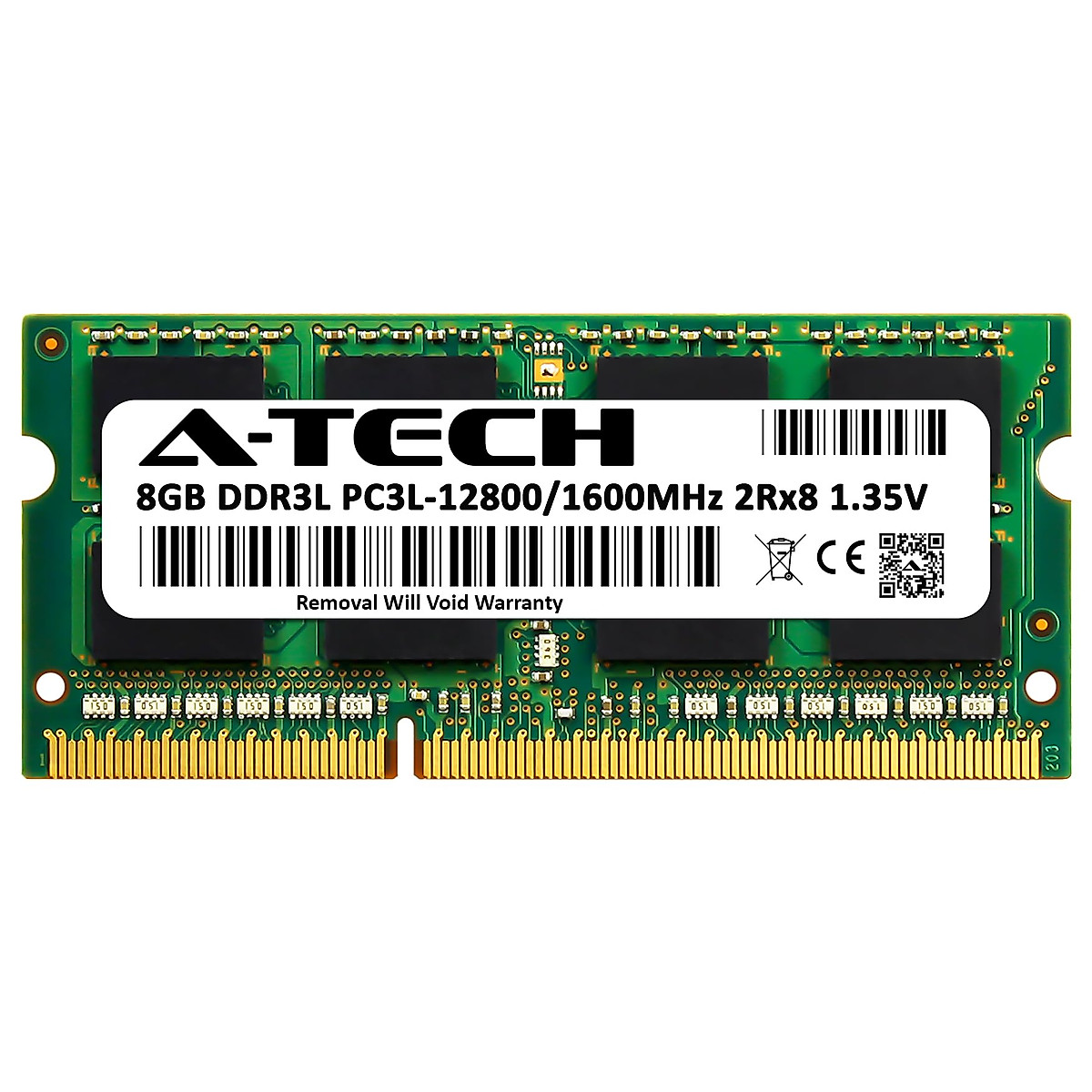 A-Tech 8GB RAM Replacement for CT2KIT102464BF160B | DDR3/DDR3L 1600MHz PC3L-12800 (PC3-12800) CL11 SODIMM 2Rx8 1.35V Non-ECC SO-DIMM 204-Pin Laptop, Notebook Memory Module