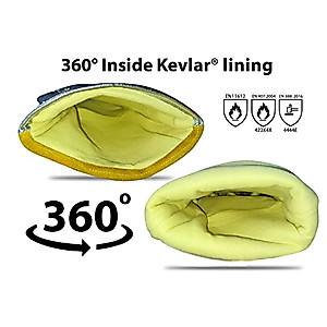 SpecxArmor® Graywolf® Kevlar Aluminized Heat Resistant Welding Glove/Large/1472°F │Fire Gloves│Kevlar Gloves│High Heat Gloves │Foundry Gloves │