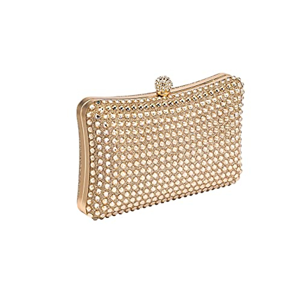 Mulian LilY Gold Evening Bags For Women Glitter Crystal Rhinestones Clutch Purse With Detachable Chain Strap M261