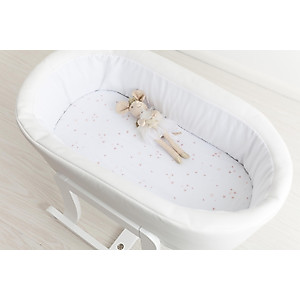 Ely's & Co. Bassinet Sheet 100% Jersey Cotton 2 Pack for Baby Girl-Dusty Rose and Mauve Pink Stars