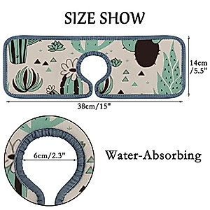 Kitchen Faucet Absorbent Mat 4 Pieces Pattern with Cactuses and Flowers Faucet Sink Splash Guard Bathroom Counter and RV,Faucet Counter Sink Water Stains Preventer