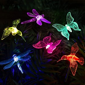 GIGALUMI Solar Outdoor Lights Decorative,6 Pack Solar Garden Decorations Color Changing LED,Solar Garden Lights Waterproof for Garden,Lawn,Patio