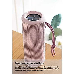 MIATONE Outdoor Portable Bluetooth Speakers Wireless Speaker Waterproof - Pink