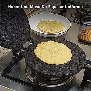 Prensa Para Tortillas De Harina 7.5 Inch Comales Para La Estufa De Teflon Tortillera Mexicanas Para Hacer Tortilla Chapati De Maiz y Roti Stove Top Pan Corn Quesadilla Maker Press And Cooker Cast Iron