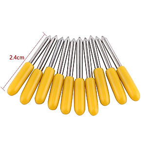 Cutter Blades 10pcs Precision Cutter Plotter Cutting Blades Cemented Carbide Blade Craft Cutter for Vinyl Cutting 30 deg 45 deg 60 deg(30°)