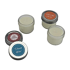 Set of 24 Bulk Wholesale Mini Mason Jar Candles - 4 Ounce - Perfect for Weddings, Restaurants, Gifts, Baby Showers