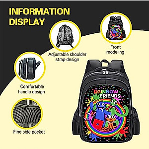 Rainbow friends Backpack Gift Novelty Backpack Portable Large Capacity Packsack 16Inch