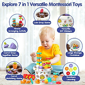 Baby Toys 6 to 12 Months - High Chair Toys with Powerful Suction Cups, Baby Rattles Shaker, Turn, Suction Toys for Baby 0-6-12-18 Months, Gift for Baby Boy & Girl