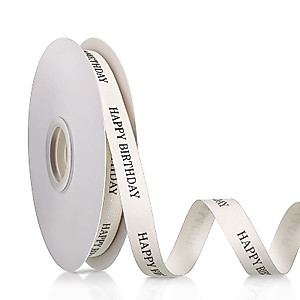 30 Yards 5/8 Inch Cotton Ribbon Happy Birthday Ribbon Craft Ribbon Birthday Ribbons for Gift Wrapping for Birthday Gifts Party Supplies Bow Making