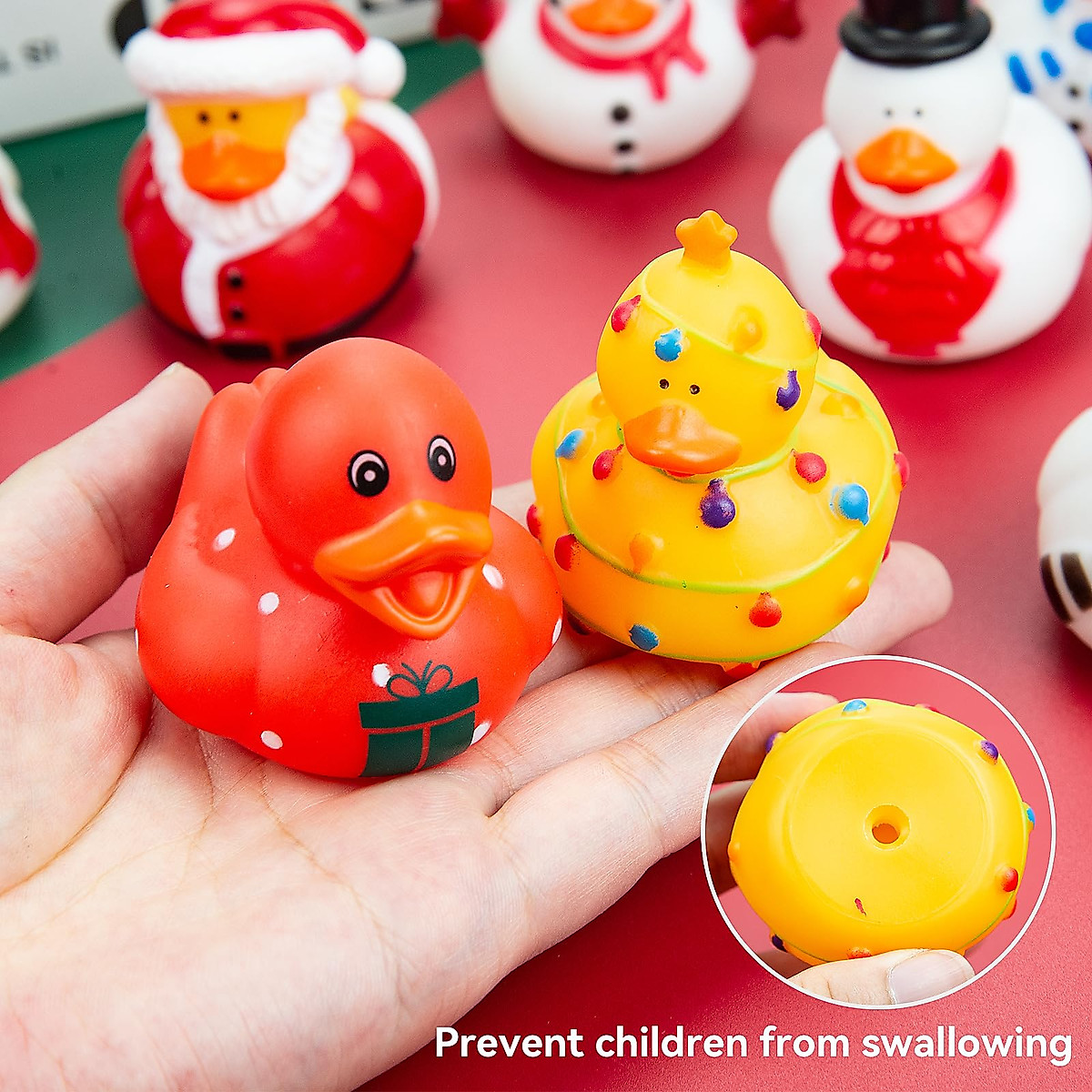 45 Pcs Rubber Ducks 2.16" Funny Rubber Ducks Christmas Eve Thanksgiving Day Halloween Assortment Duckies Bath Toys for Jeep Ducking Floater Duck Christmas Themed Bathtub Toys