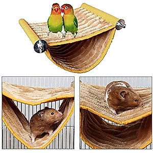 FunMove Hamster Hammock House Mouse Rat Hanging Swing Warm Bed Small Pet Animal Double Layer Cage Tent Hut Nest for Mouse Rat Hamster Playing Sleeping