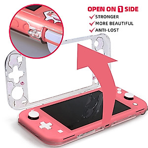 DLseego Protective Case for Switch Lite, Hard PC Clear Anti-Shock Split Cover with Cat-Pad Pattern
