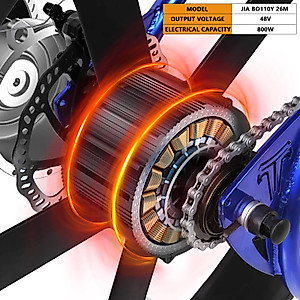 MICARGI 26" x 3.0 Integrated Molding Wheel Electric Bike Conversion Set,48V 801W E-Bike Powerful Hub Motor Kit with Intelligent Controller, Thumb Control (Black)