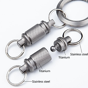 WARHERO Titanium Key Chains Clip For Car Keys Quick Release Detachable Keychain Clip Mini Pull Apart Key Rings Lightweight and Durable Design Key Organizer