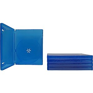 (5) Blue Game Cases - Compatible With Playstation 4 - 1 Disc Capacity - 14mm - #VGBR14PS4BL