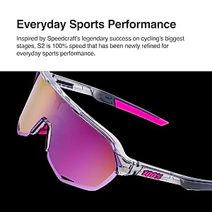 100% S2 Sport Performance Cycling Sunglasses (Soft Tact Black - Smoke Lens)