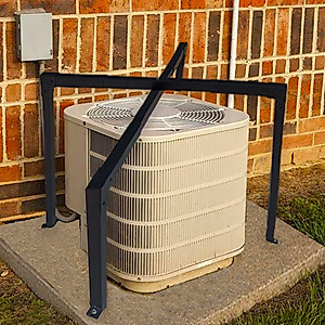 Nuwovwo AC Security Cage, Adjustable Height and Width, Steel Air Conditioner Cage for Round or Square Shape incl. Self-Tapping Screw