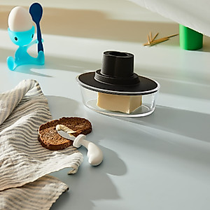 Alessi, B Ship Shape Butter Dish, Black