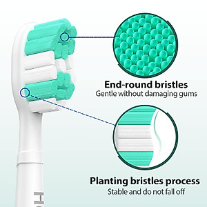 Hesubam Replacement Toothbrush Heads for Philips Sonicare ProtectiveClean 4100 5100 6100 FlexCare Proresults 2 Series C2 C1 G2 W2 W3 G3 HX9023 HX6250, 10pk Electric Brush Heads