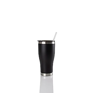 Hogg Modern Curve 30 oz Tumbler - Black, Powder Coated Tumbler, Bulk Tumblers with Lids and Straws, Engravable Blanks, Powder Coated Tumblers for Laser Engraving, Etching, Vinyl, DIY