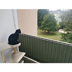 AIYGO Cat Netting Balcony Pet Mesh Fence for Balcony Black Nylon Balcony Netting for Pets Anti-Fall Cat Net for Balcony and Windows（10 * 20ft）