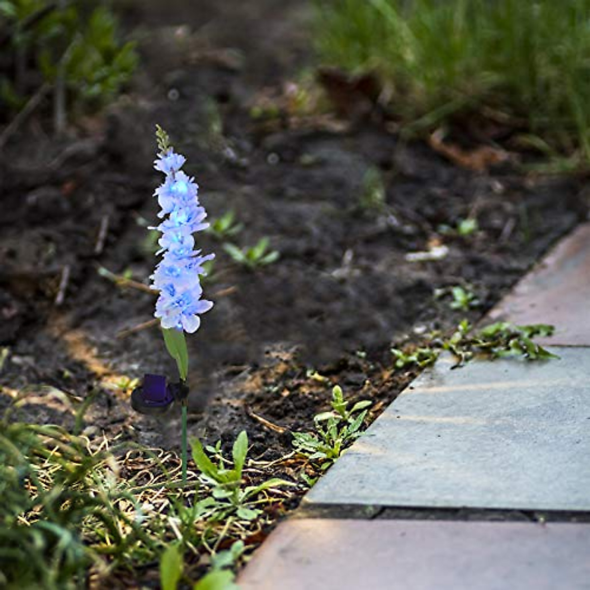 OSALADI Led Landscape Lights Solar Flower Light,LED Solar Powered Lawn Light Garden Stake Violet Landscape Lights for Garden Patio,Lawn Decoration(Blue) Led Spotlight