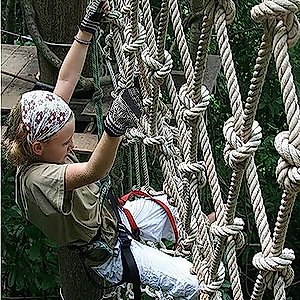 EkiDaz HXRW Rope Net Protective Safety Net Kids Climbing Frame Net Climbing Cargo Net Rope Net for Indoor Outdoor Sturdy and Durable Playground Sets for Backyards (Size : 2 * 2m(6.6 * 6.6ft))