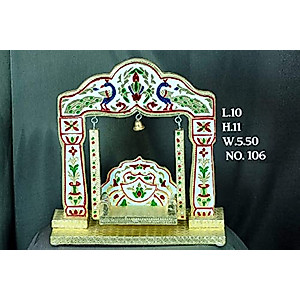 S.G.R. HANDICRAFTS / Meenakari Krishna Wooden Jhula with Premium Design (Large)