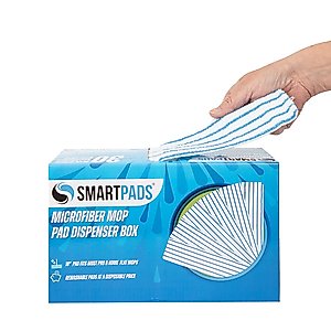 Arkwright Reusable Smart Pads Box - (Pack of 30) Disposable or Washable Microfiber Mop Pads Compatible with Swiffer Mop Heads, Dry and Wet Mops for Many Types of Floor Cleaning, 18 in, Blue