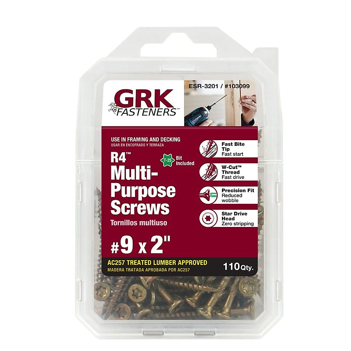 GRK Fasteners 103099 R4#9 x 2 Screws 110CT