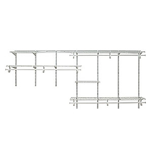 ClosetMaid 2091 ShelfTrack 7Ft. To 10Ft. Adjustable Closet Organizer Kit, White & 8808 Adjustable Closet Organizer, 4 ft to 6 ft, White