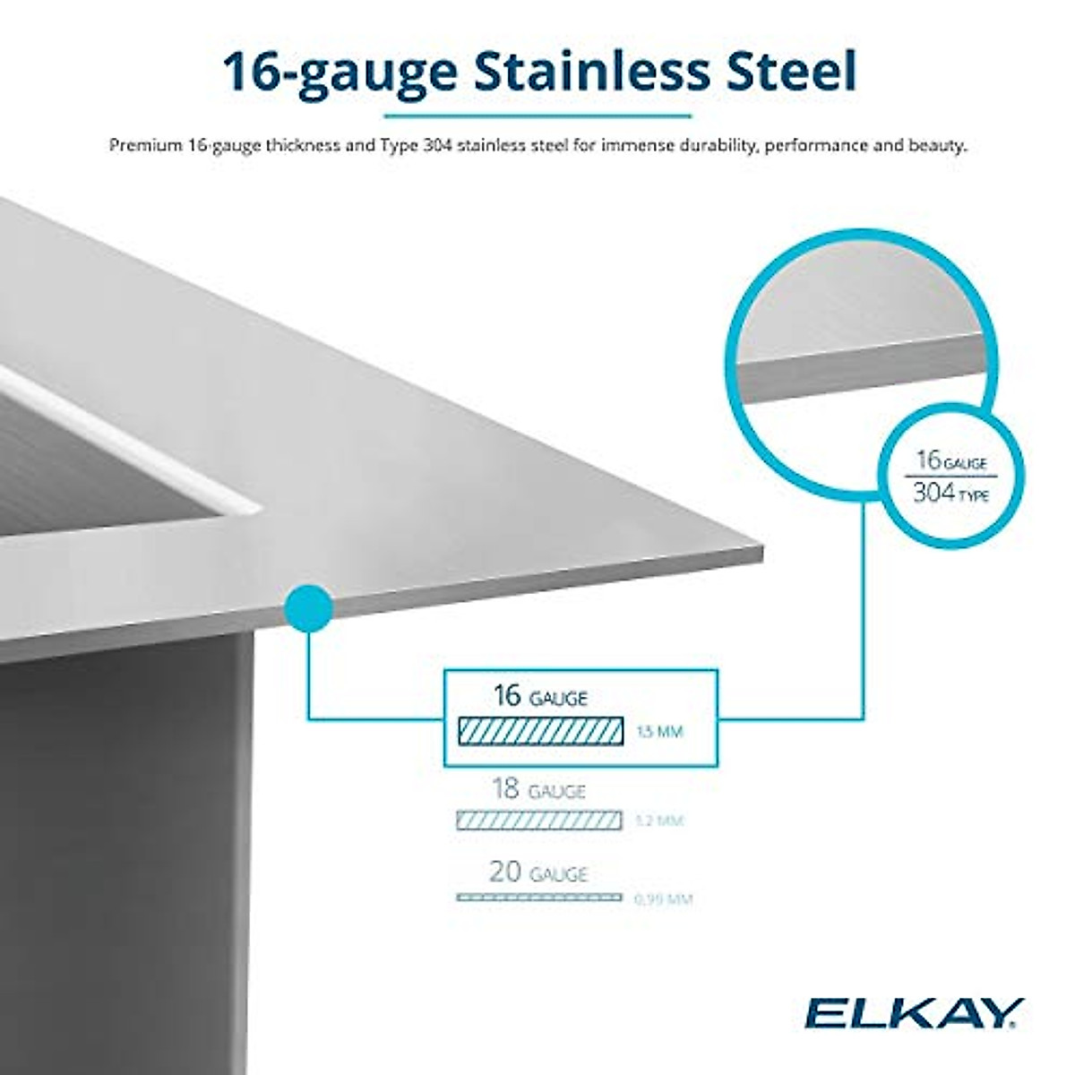 Elkay Crosstown 16 Gauge Stainless Steel 16" x 18-1/2" x 10", Single Bowl Undermount Sink Kit , Polished Satin - EFU131610TC